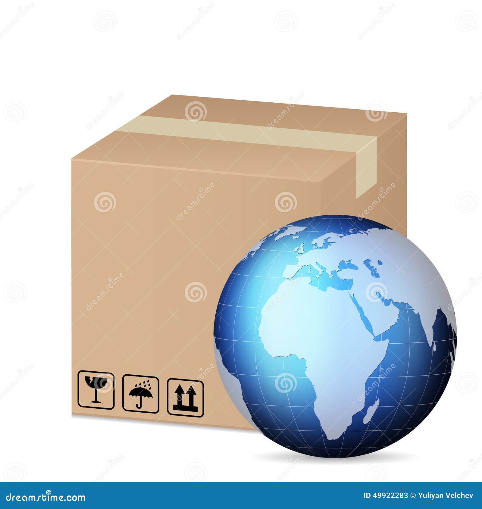 Box and world globe stock vector. Illustration of wrapping - 49922283