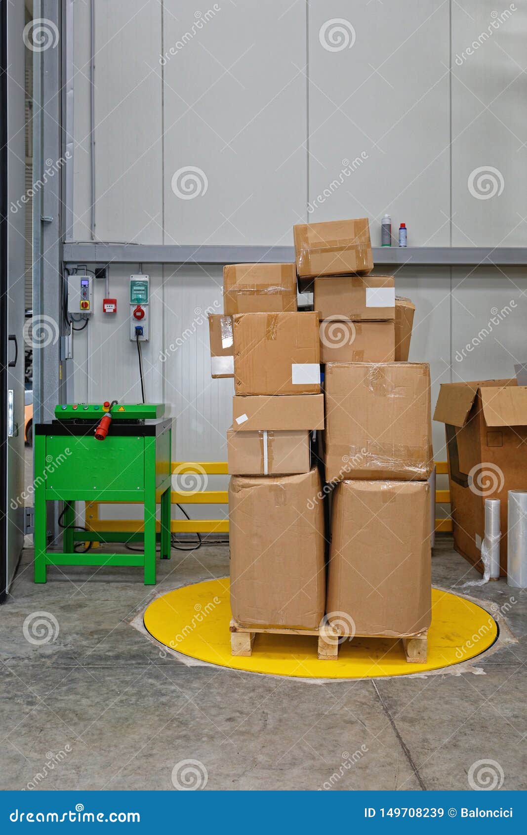 Box Wrapping Machine stock image. Image of packing, wrapping - 149708239