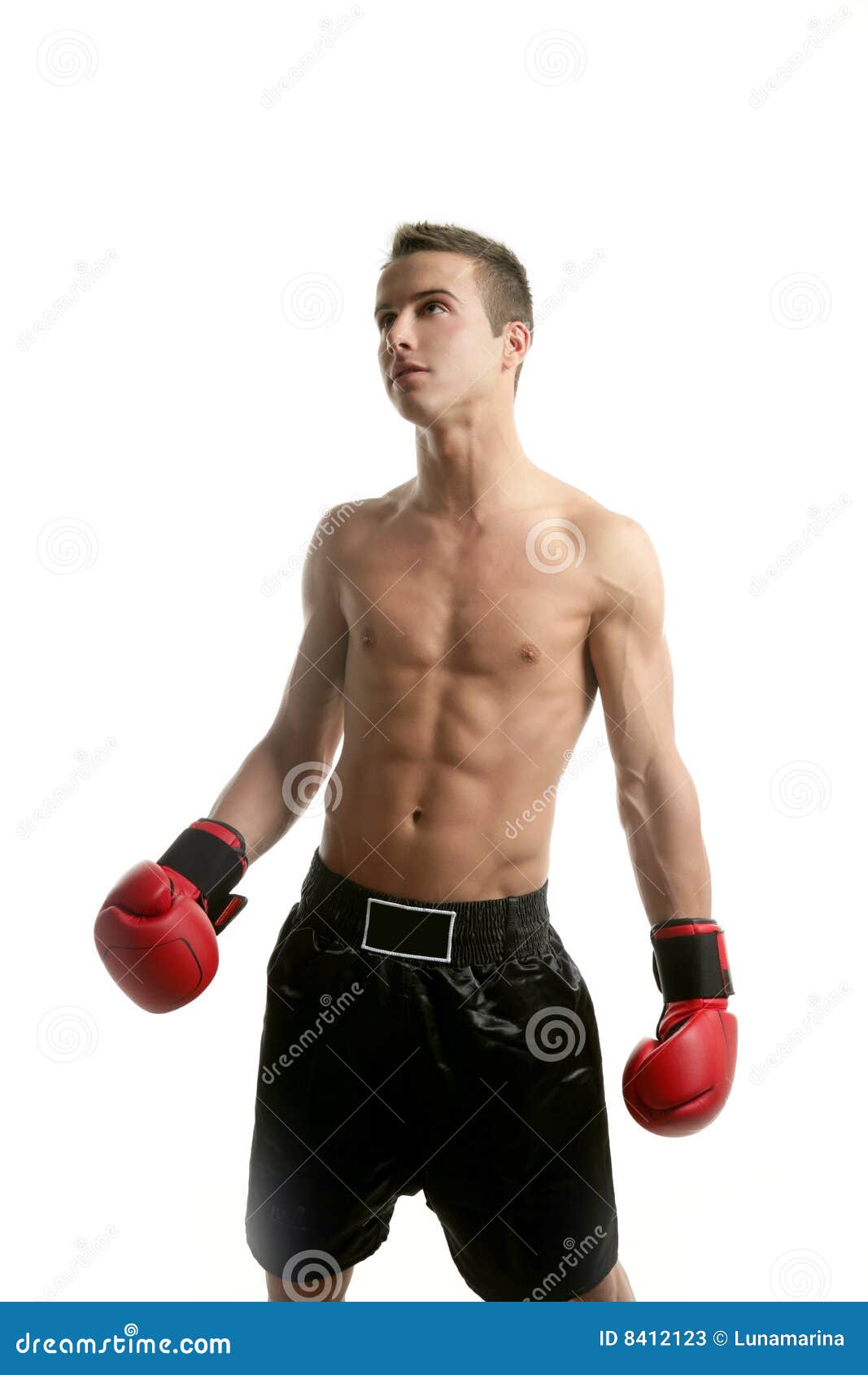Boxare Isolerat Manstudiobarn Fotografering för Bildbyråer - Bild av ...