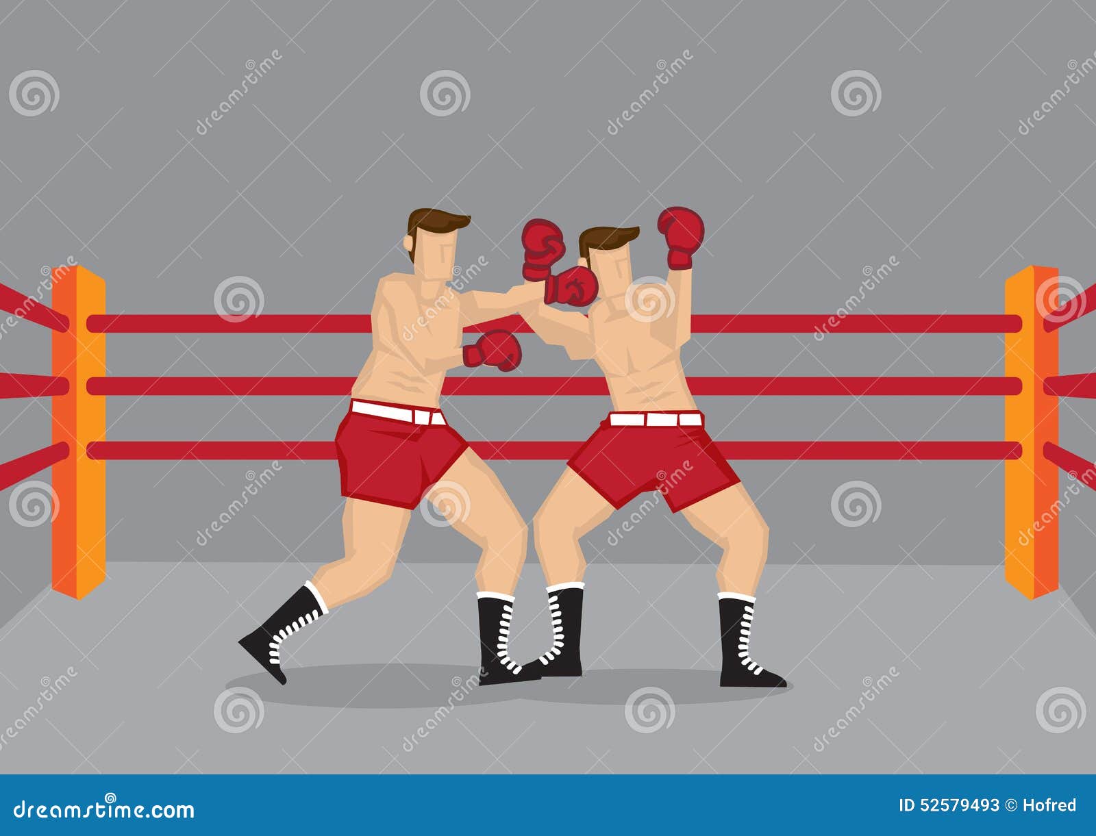 Boxare Som Stansar, I Att Boxas Ring Vector Illustration Vektor ...