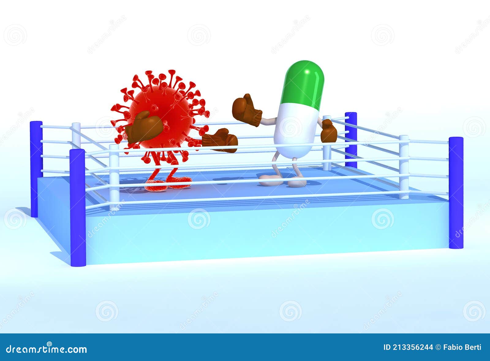 Pill Fighting With Sword And Shield Against Bacteria Attacking It ...