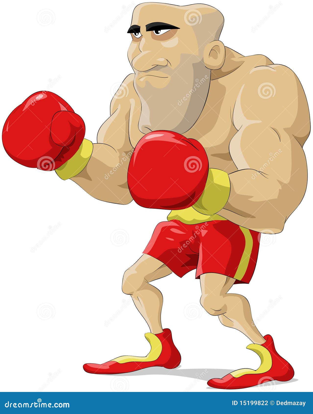 Boxeador de la historieta ilustración del vector. Ilustración de calvo ...