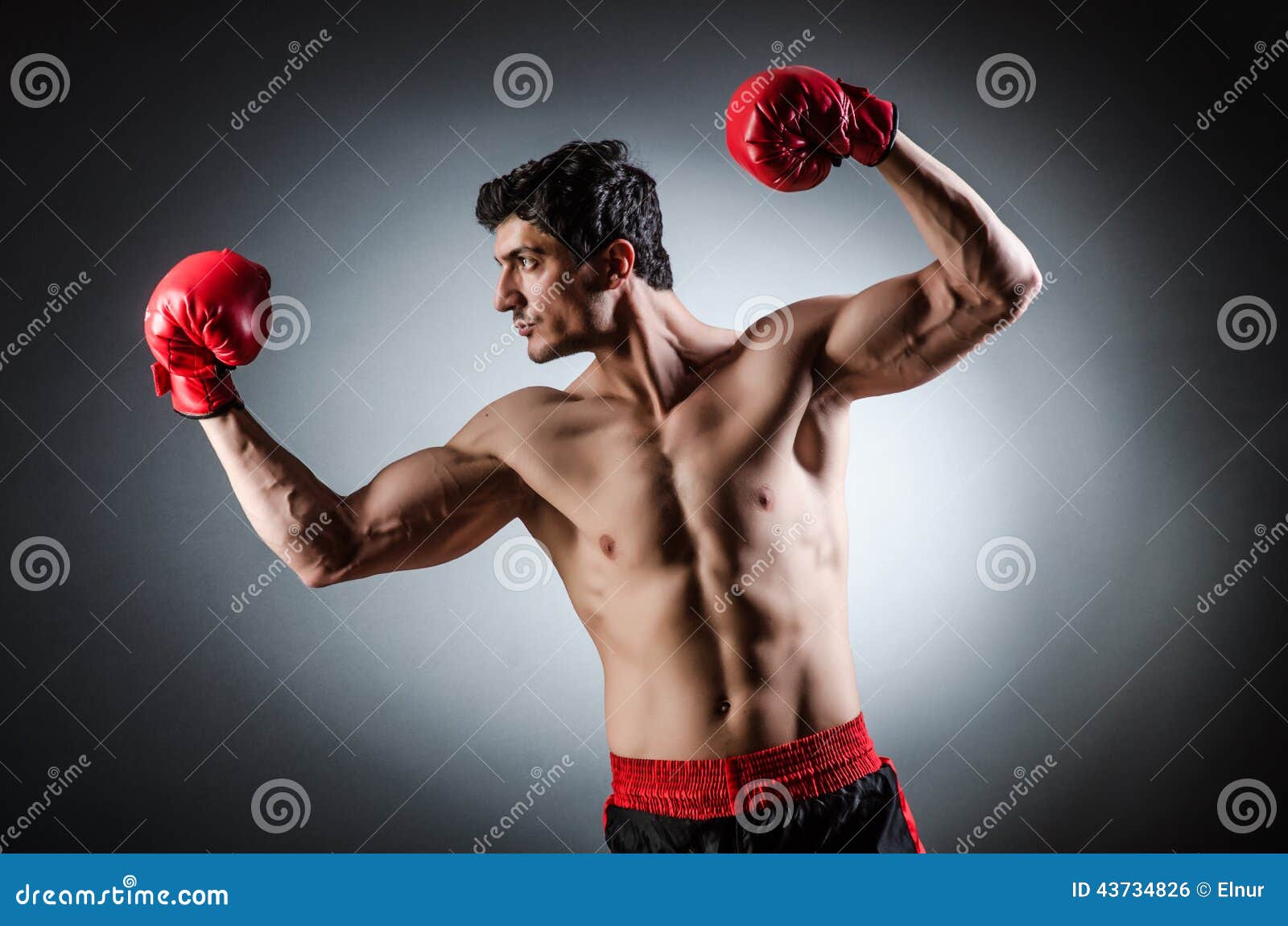 Boxeador muscular foto de archivo. Imagen de boxeo, combatiente - 43734826