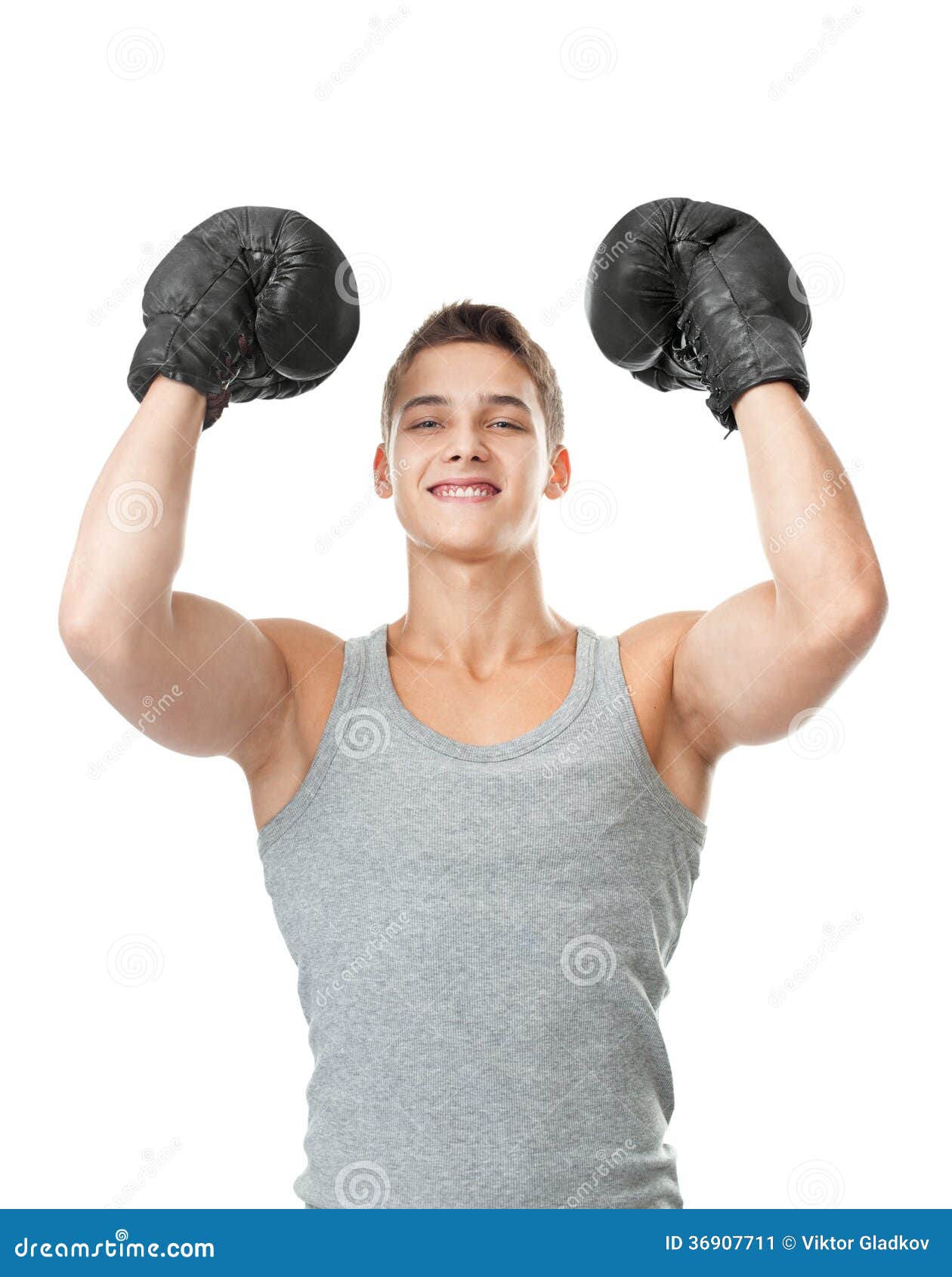 Boxeador Que Disfruta De Su Victoria Imagen de archivo - Imagen de ...