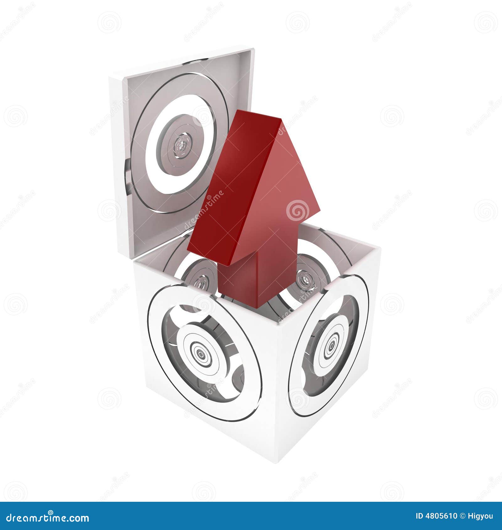 Boxed Arrow stock illustration. Illustration of sign, target - 4805610