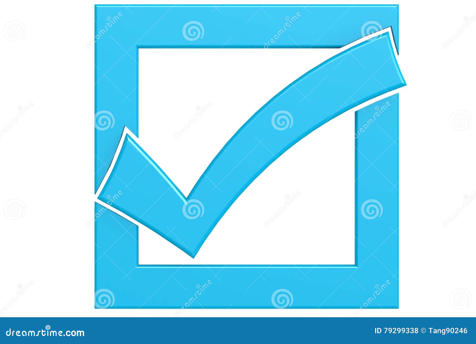 Boxed Blue Tick stock illustration. Illustration of symbol - 79299338