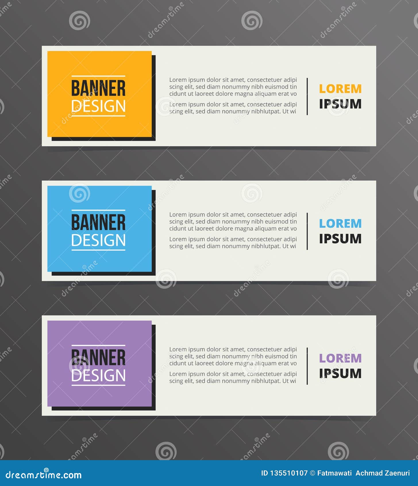 Boxed or Box Style Banner Template Design with Horizontal Advertising ...