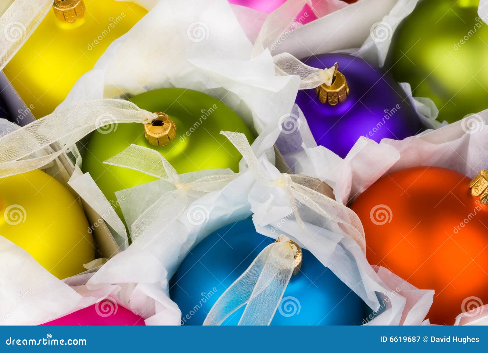 Boxed Christmas Decorations Baubles Stock Image - Image of pack, color ...