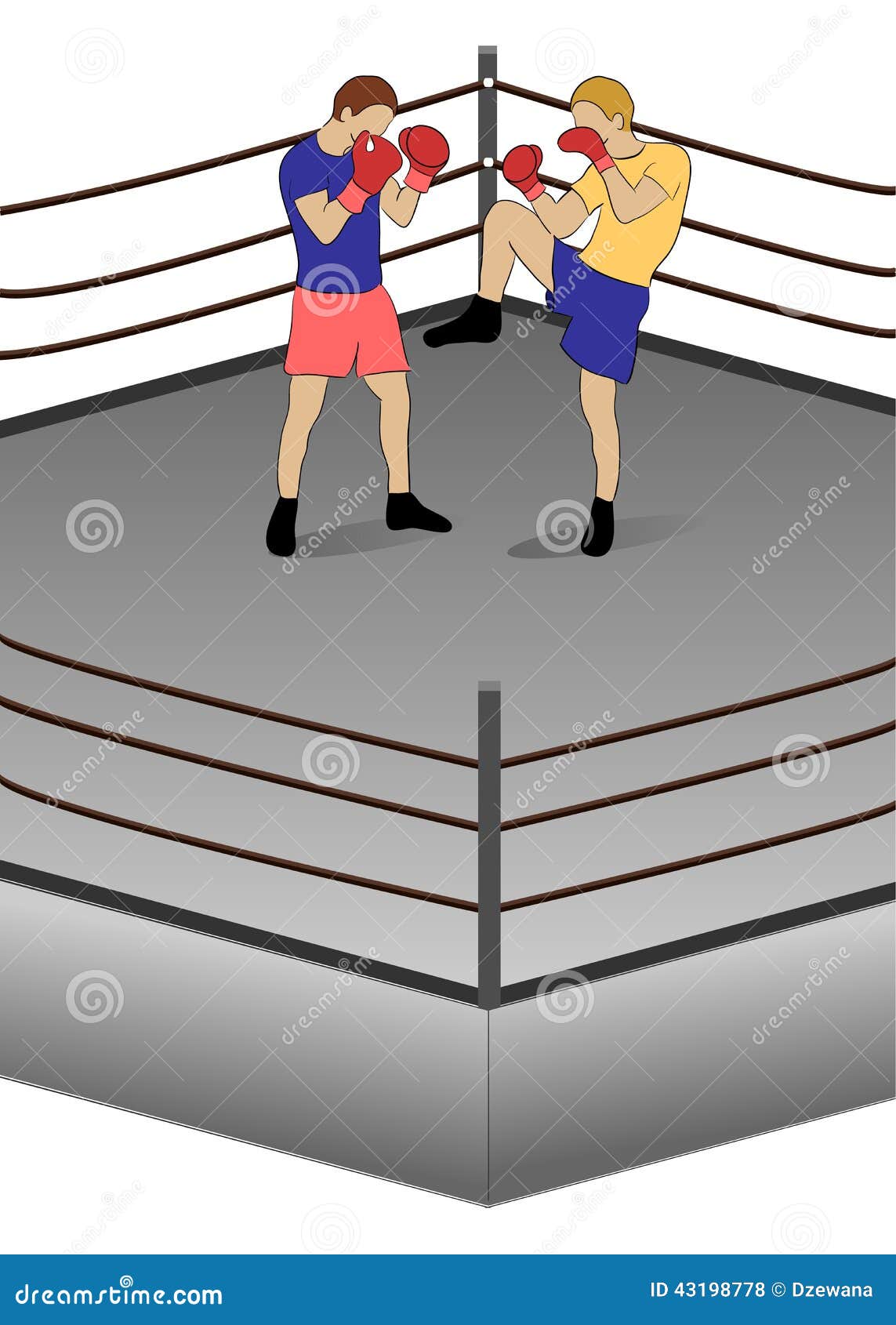 Boxender Kampf Zwischen Zwei Athleten Im Ring Stock Abbildung ...