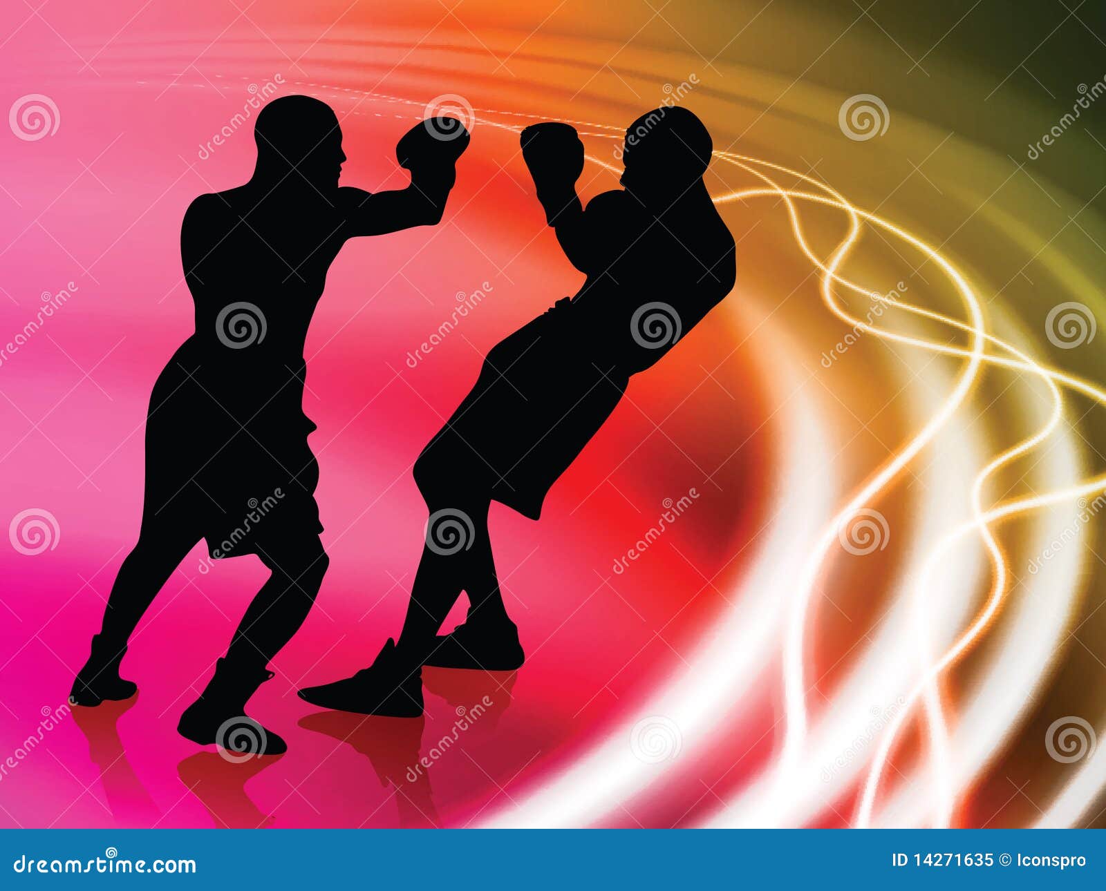 Boxer on Abstract Liquid Wave Background Stock Illustration ...