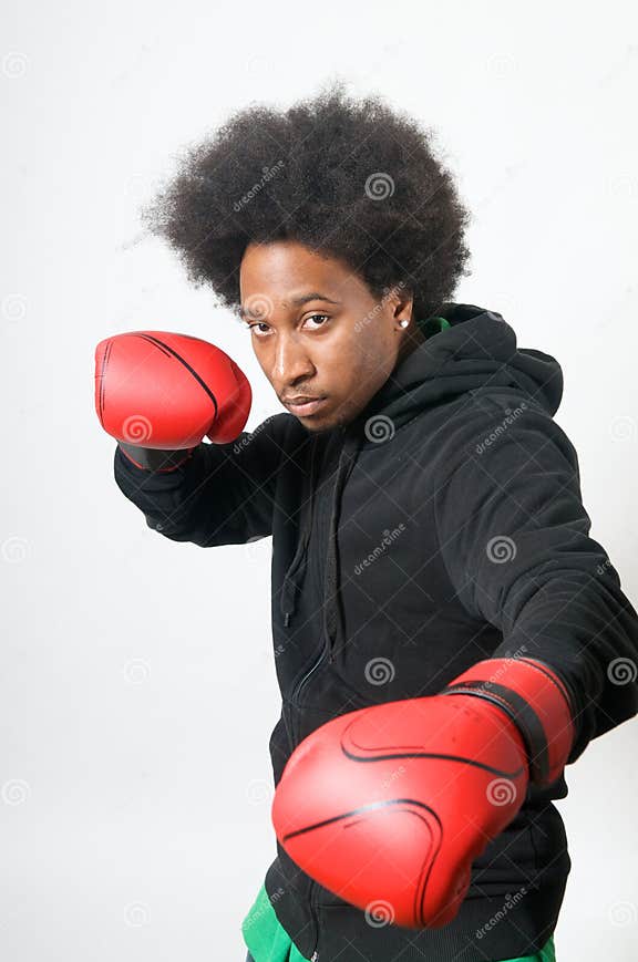 Boxer in attack stock photo. Image of afro, brown, feelings - 13109772