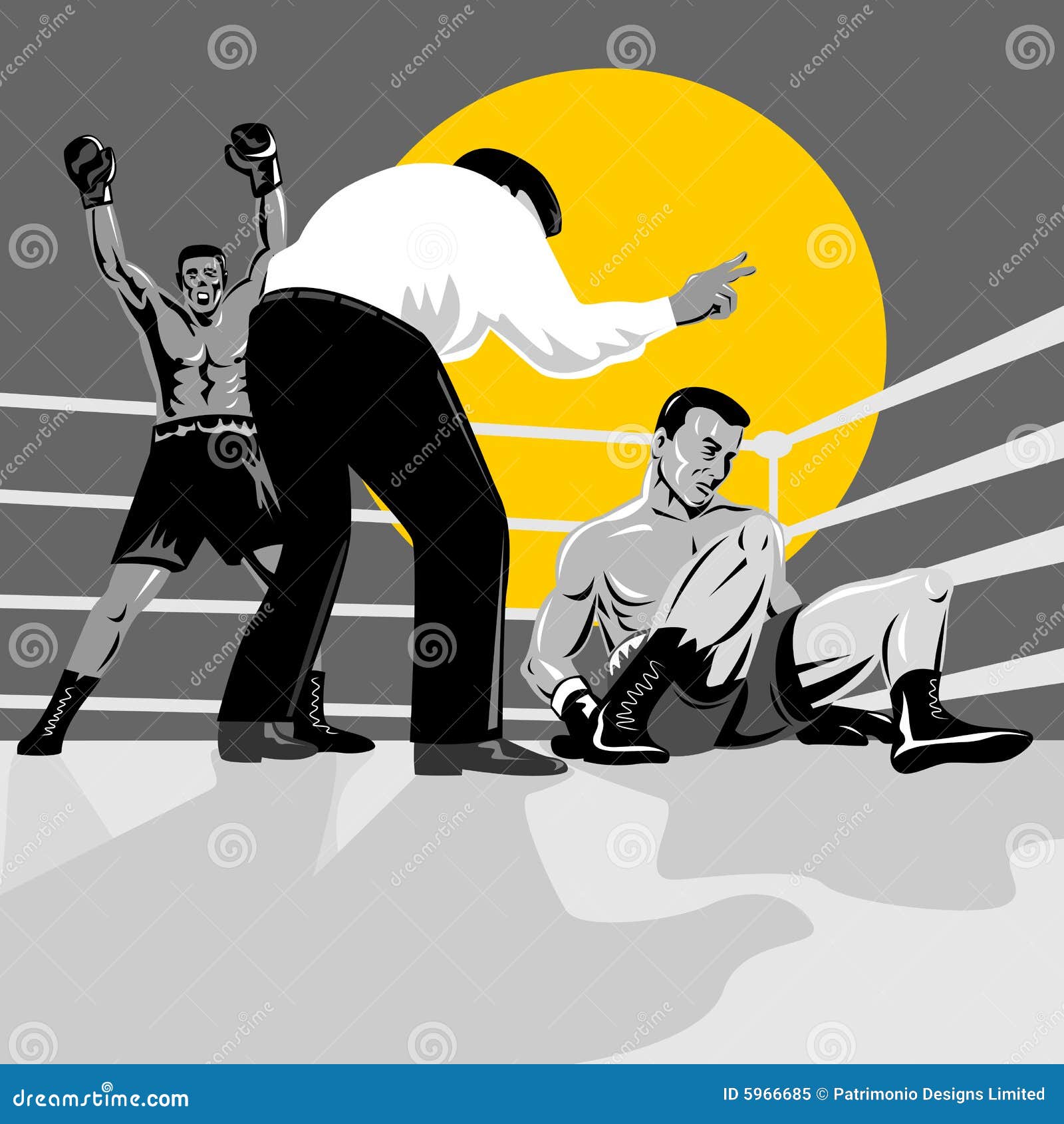 Referee Counting Out Boxer Stock Illustrations – 2 Referee Counting Out ...
