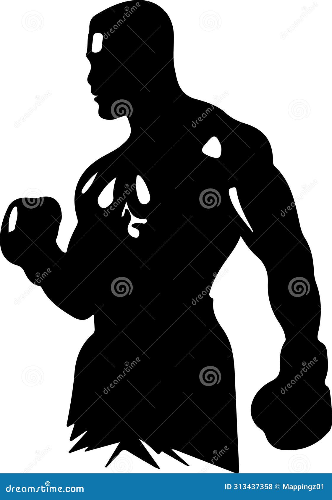 Boxer Black Silhouette Generative Ai Stock Vector - Illustration of ...