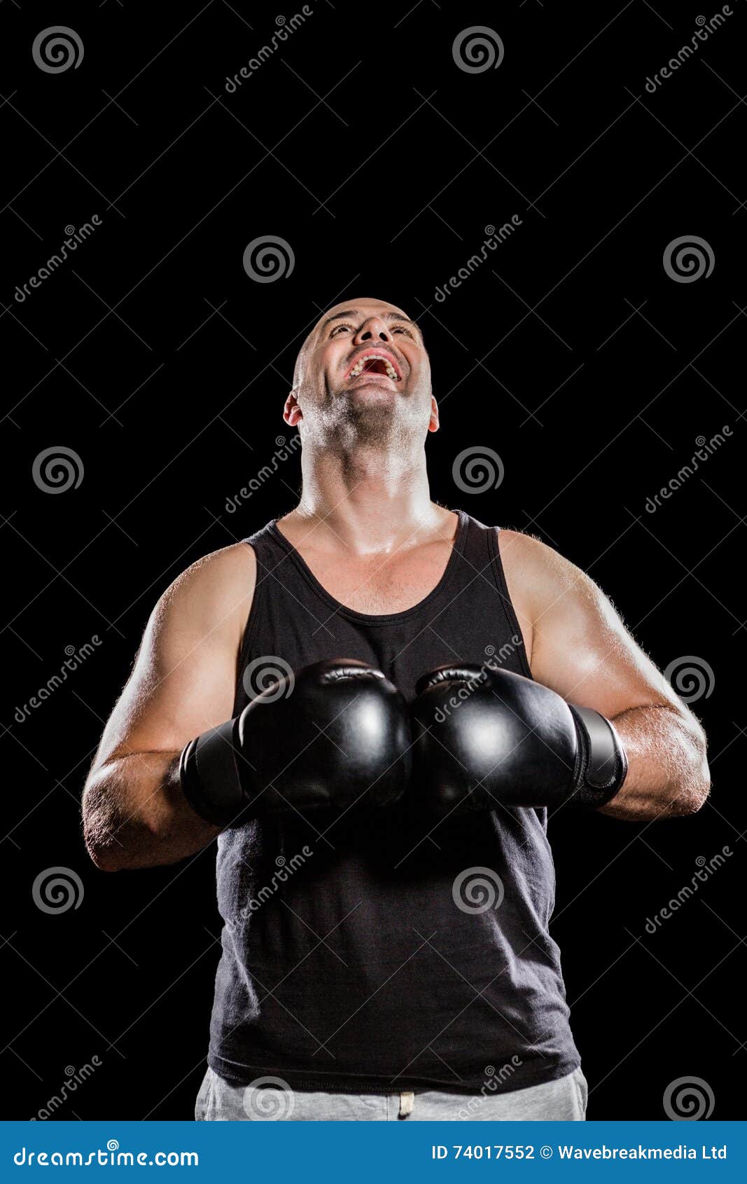 Boxer in Boxing Gloves Laughing Stock Photo - Image of sporty, closeup ...