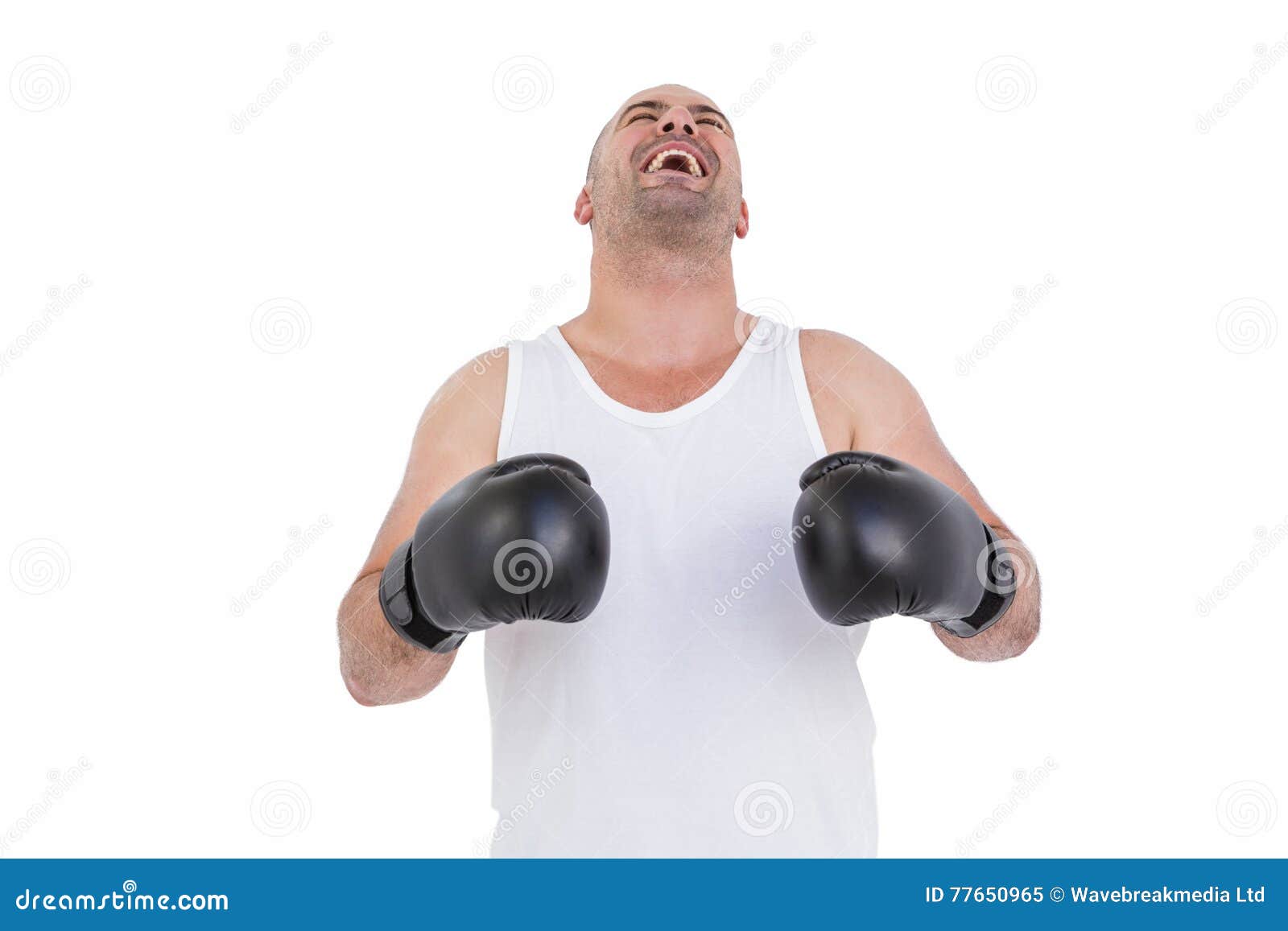 Boxer In Boxing Gloves Laughing Stock Image - Image of olympic ...