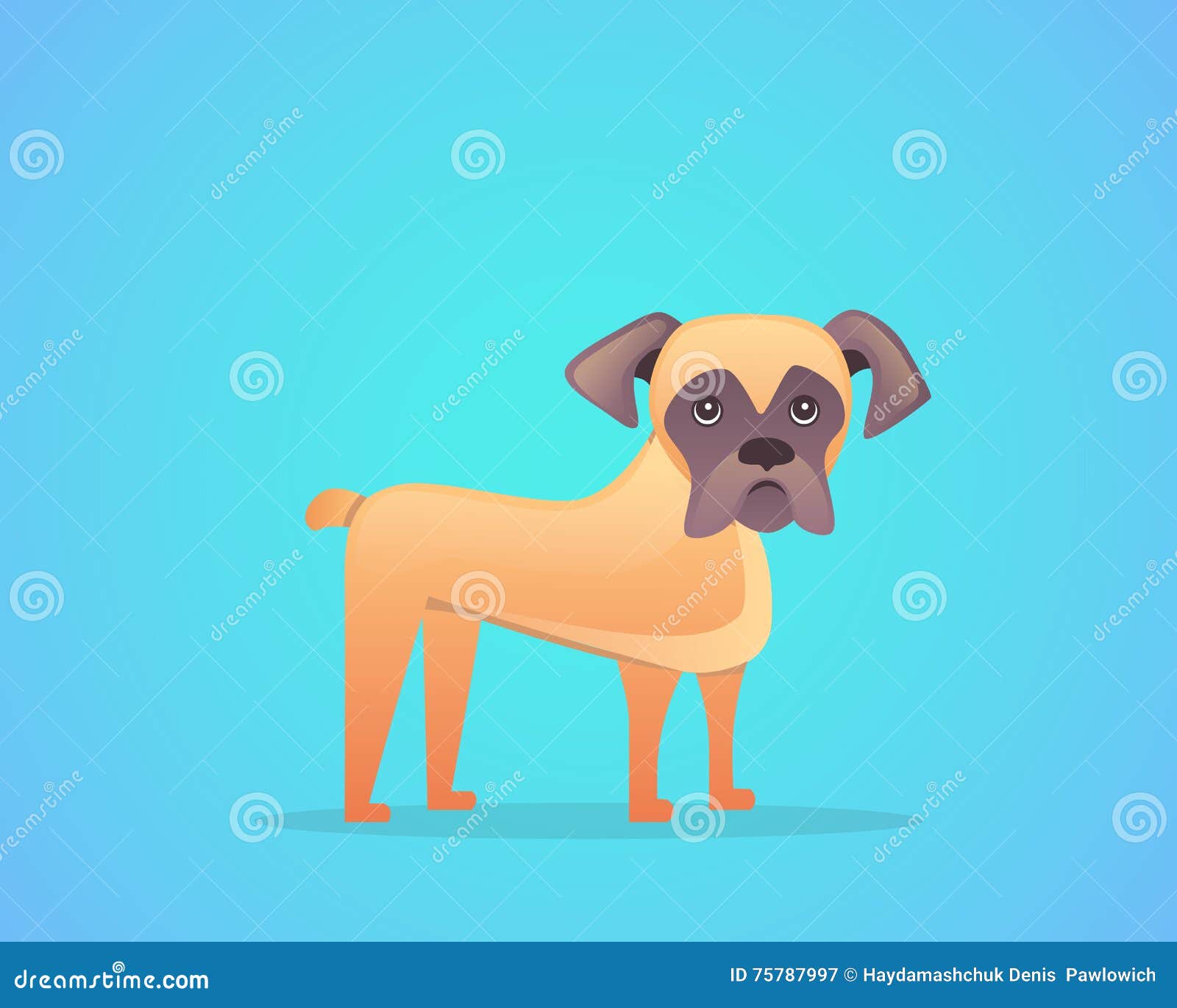 Boxer Breed Vector Illustration Stock Vector - Illustration of boxer ...