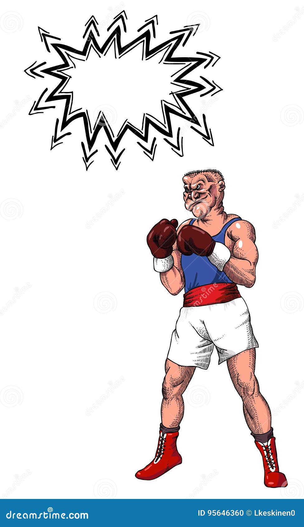 Boxer-100 stock vector. Illustration of amateur, cartoon - 95646360