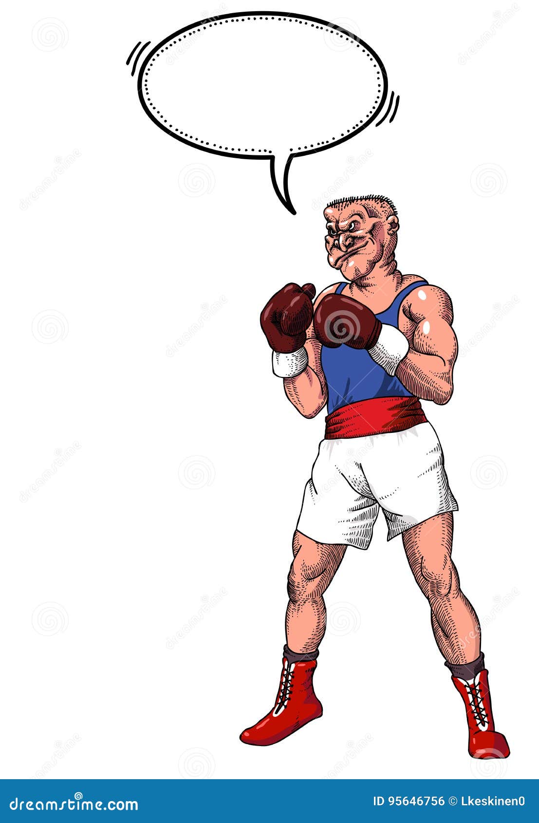 Crazy Boxer. Boxing Glove On His Head. Glove Man. Ridiculous Athlete ...