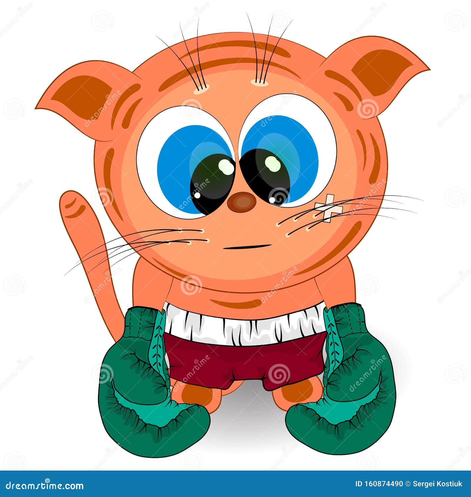 Boxer Cat. Vector Illustration. Stock Vector - Illustration of fight ...