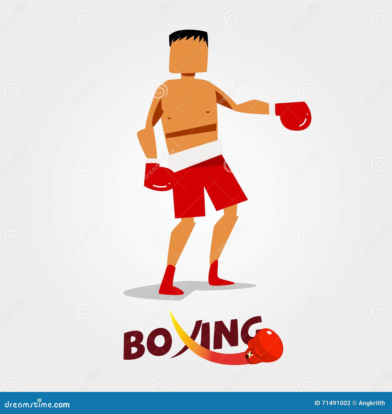 Boxer Character with Typographic Boxing Punch Design - Stock ...