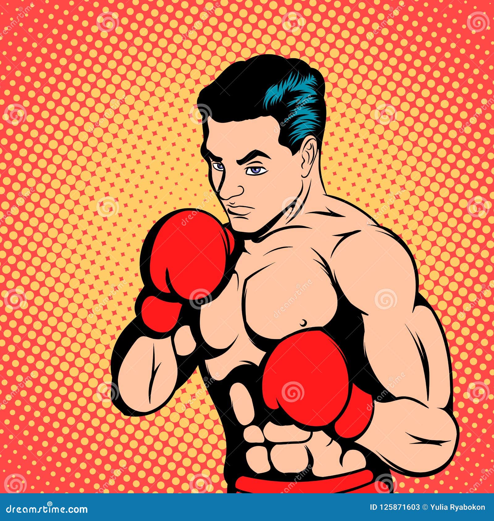 Boxer Concept, Comics Style Stock Illustration - Illustration of ...