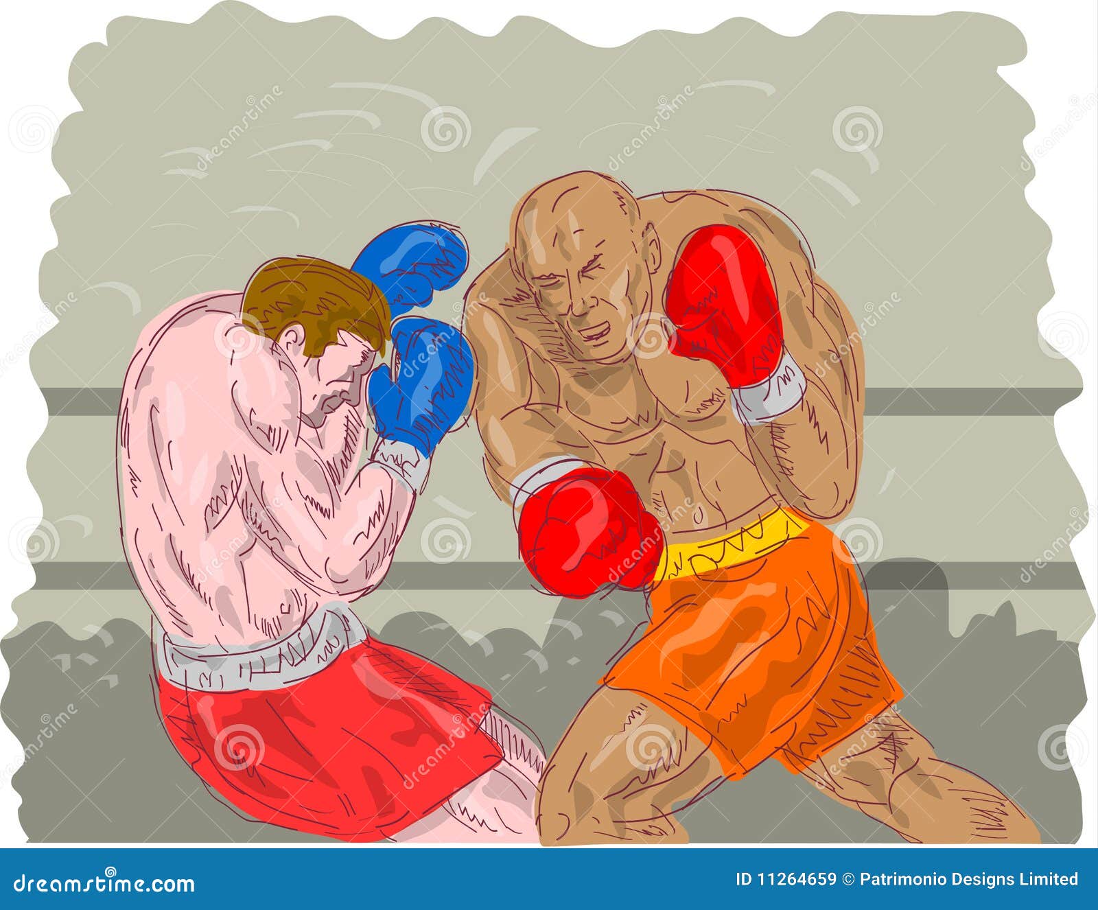 Boxer Connecting a Knockout Stock Illustration - Illustration of ...
