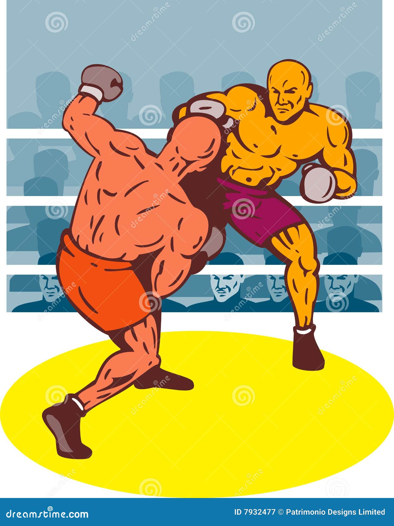 Boxer Connecting A Knockout Cartoon Vector | CartoonDealer.com #4349031