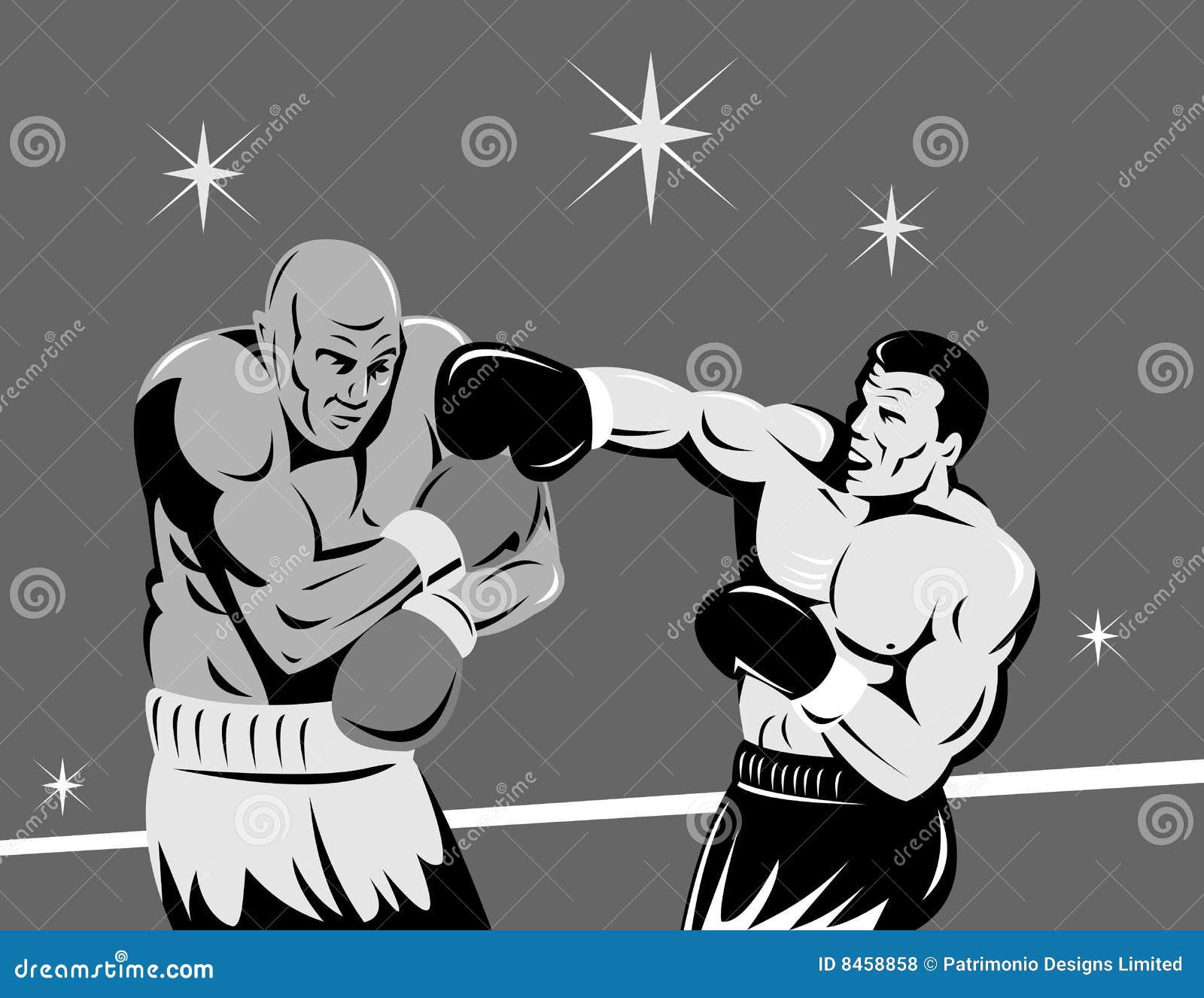 Boxer Connecting a Knockout Stock Vector - Illustration of retro, giant ...