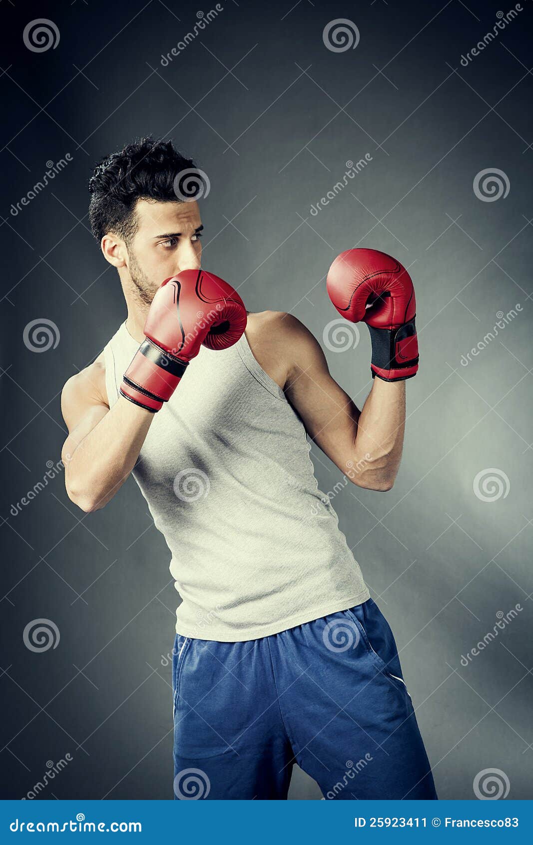 Boxer in Defensive Position Stock Image - Image of grit, attending ...