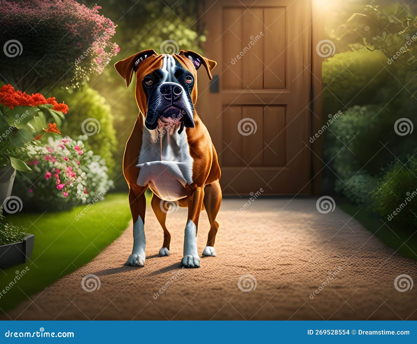 Boxer Dog, Generative AI Illustration Stock Illustration - Illustration ...