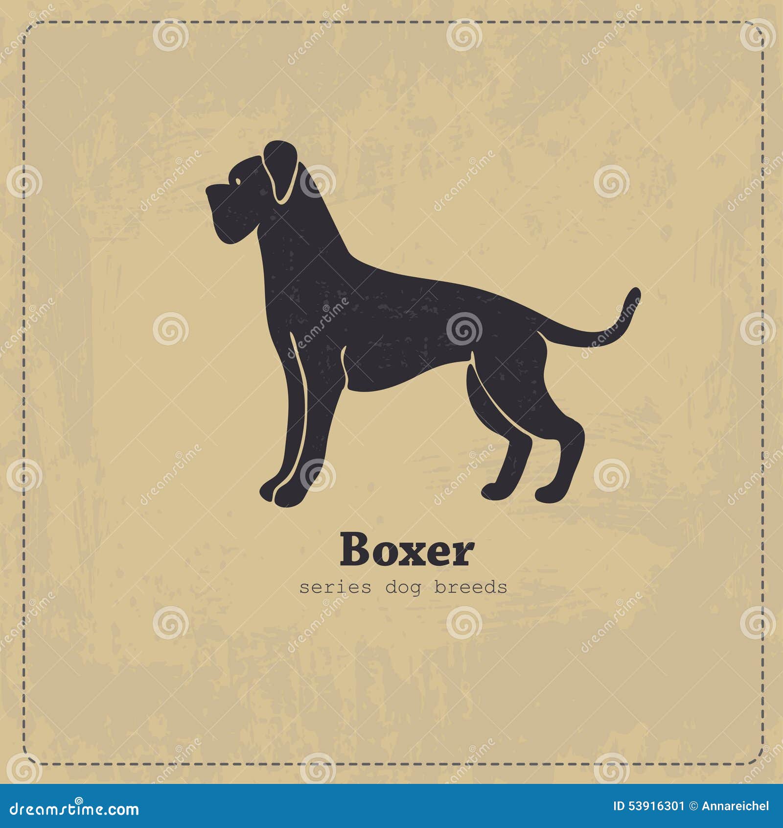 Boxer dog silhouette stock vector. Illustration of outline - 53916301