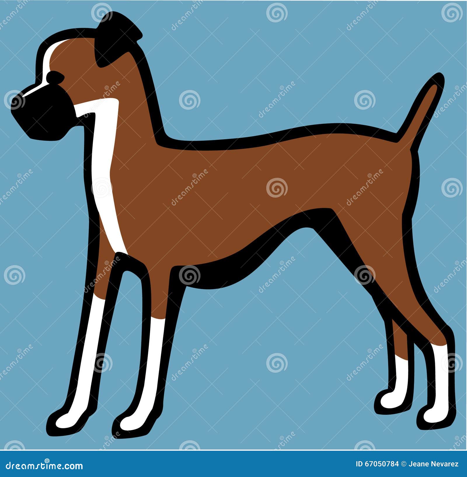 Boxer Dog stock vector. Illustration of mammal, artwork - 67050784