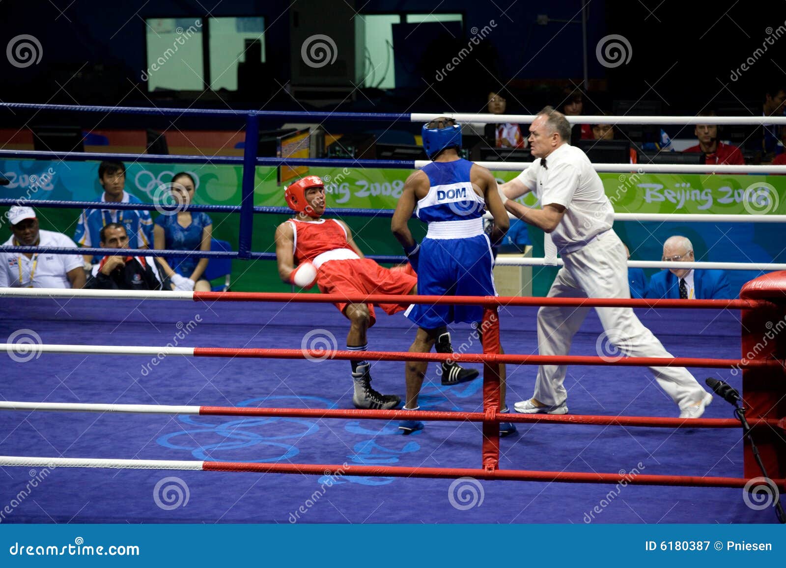 Boxer Falls during Olympic Bout Editorial Photography - Image of nunez ...