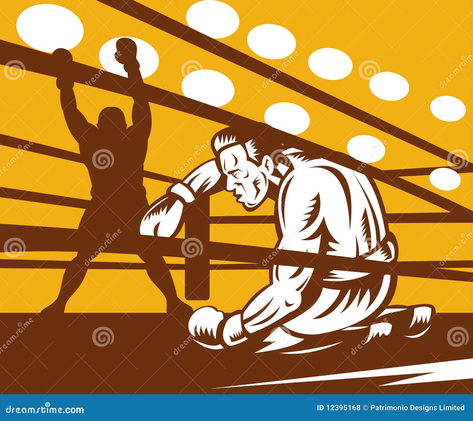 Boxer Fighter Knockout Vector Illustration | CartoonDealer.com #12395168
