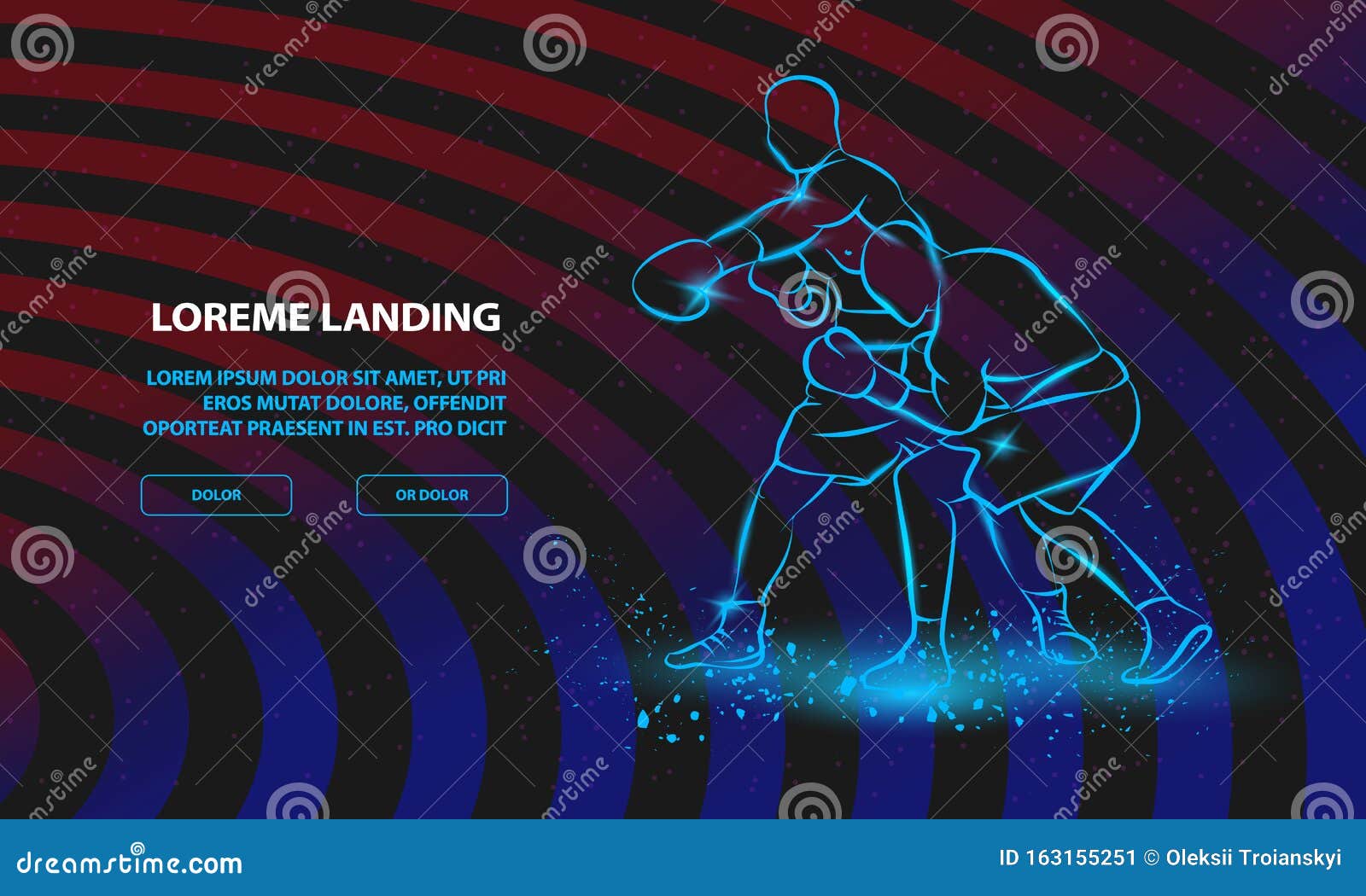 Boxer Has Hit And The Opponent Falls In Knockout. Cartoon Vector ...