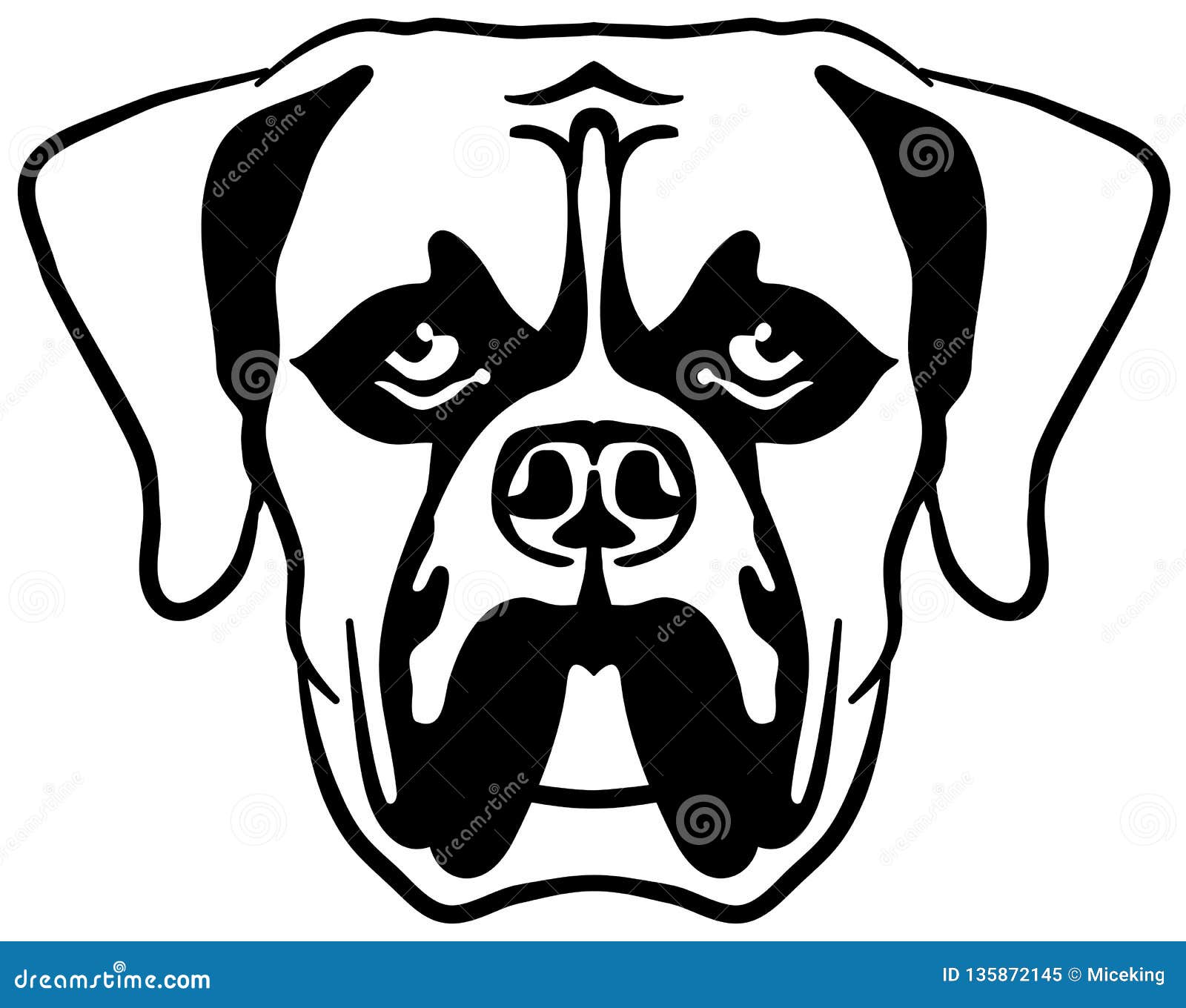 Boxer Dog Head Zentangle Stylized, Vector, Illustration, Freehand ...