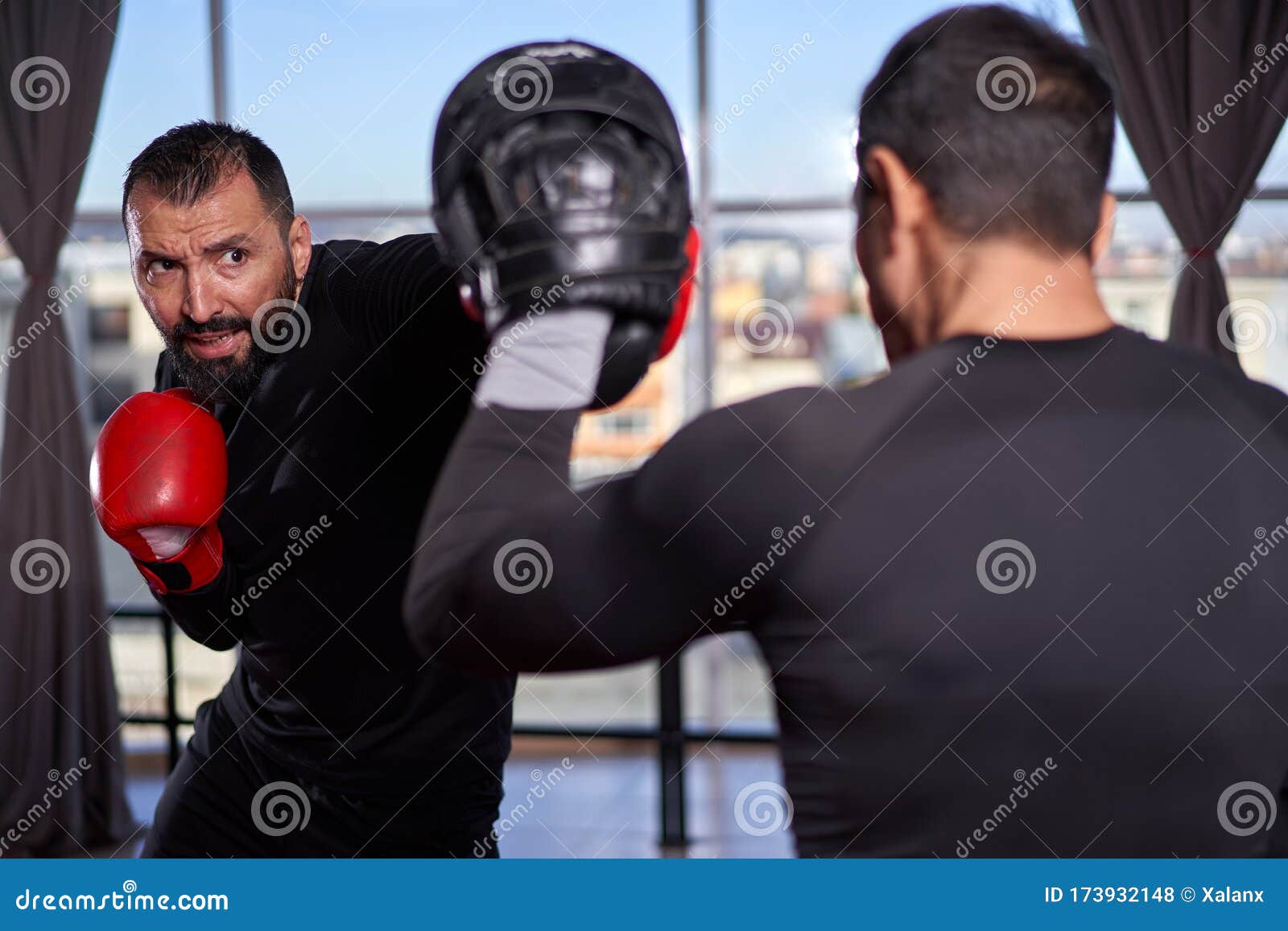 Boxer training with coach stock photo. Image of punch - 173932148