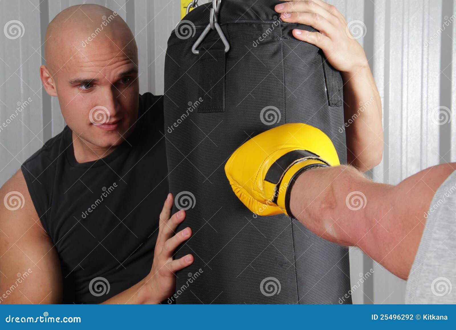 Boxer Hitting the Punch Bag Stock Photo - Image of competition, boxing ...