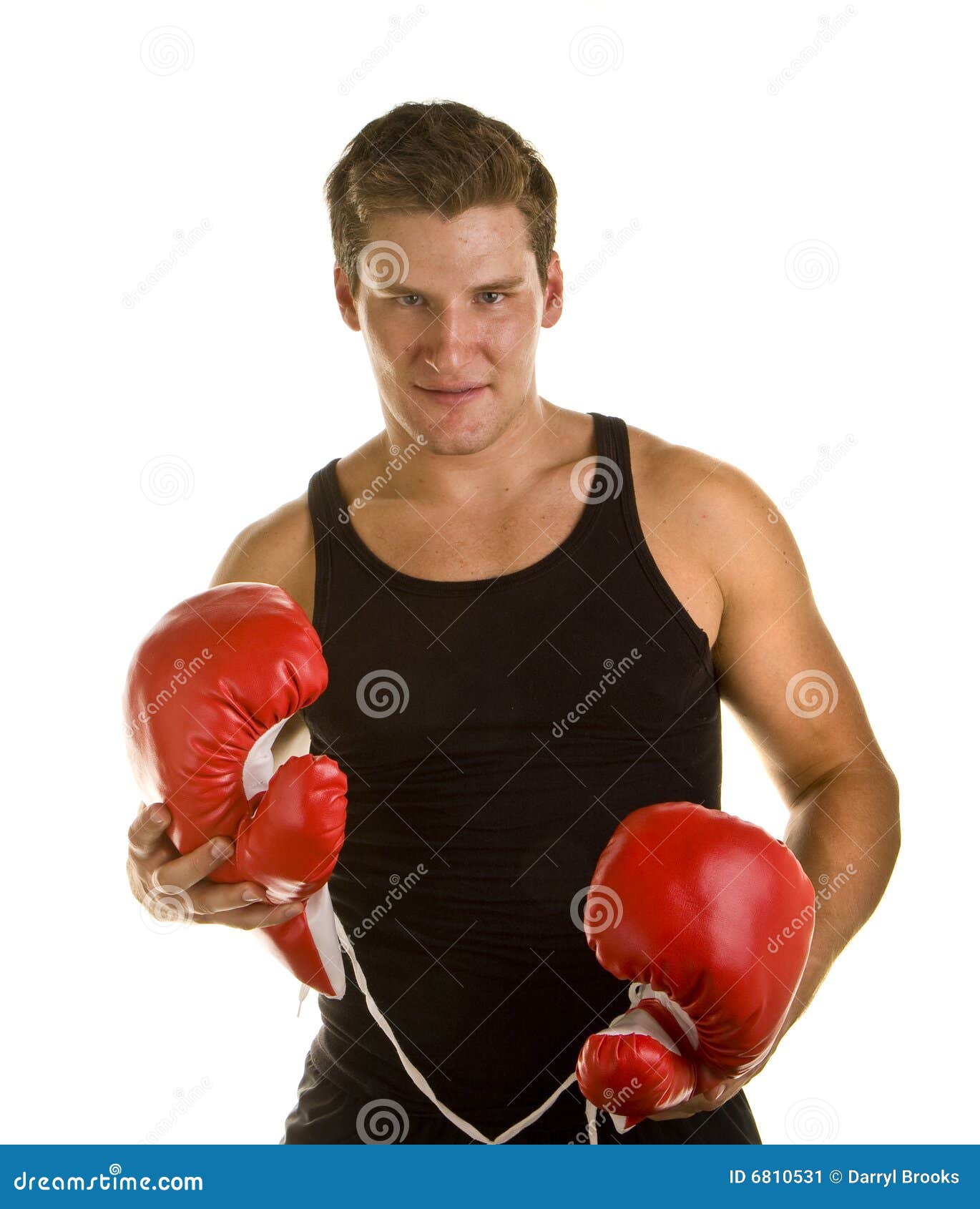Boxer Holding Gloves stock image. Image of professional - 6810531