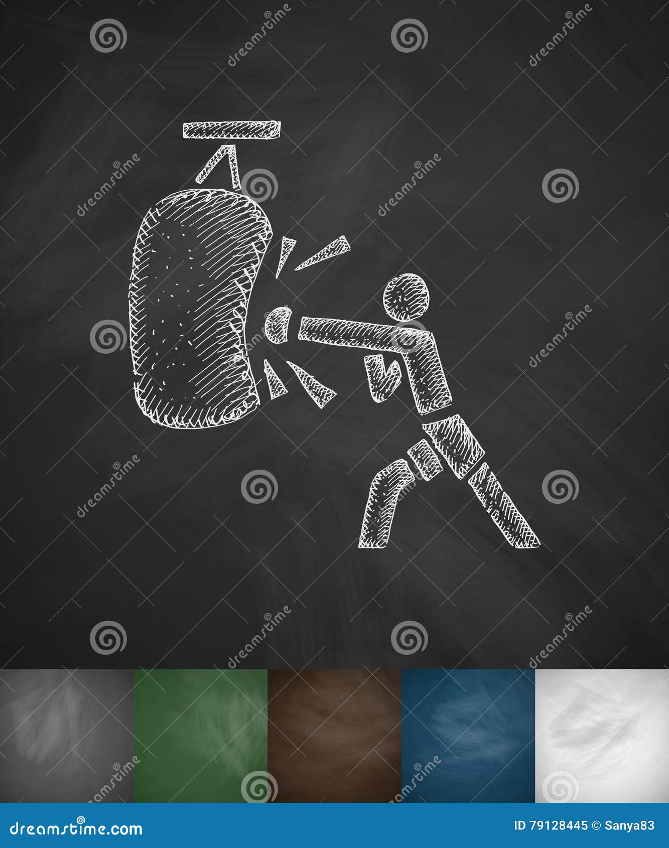 Boxer Icon. Hand Drawn Vector Illustration Stock Vector - Illustration ...