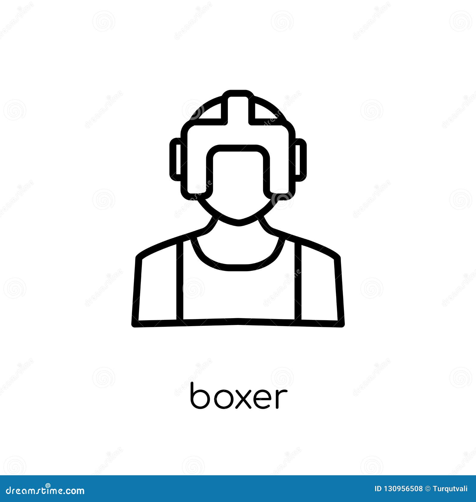 Boxer Icon. Trendy Modern Flat Linear Vector Boxer Icon on White Stock ...