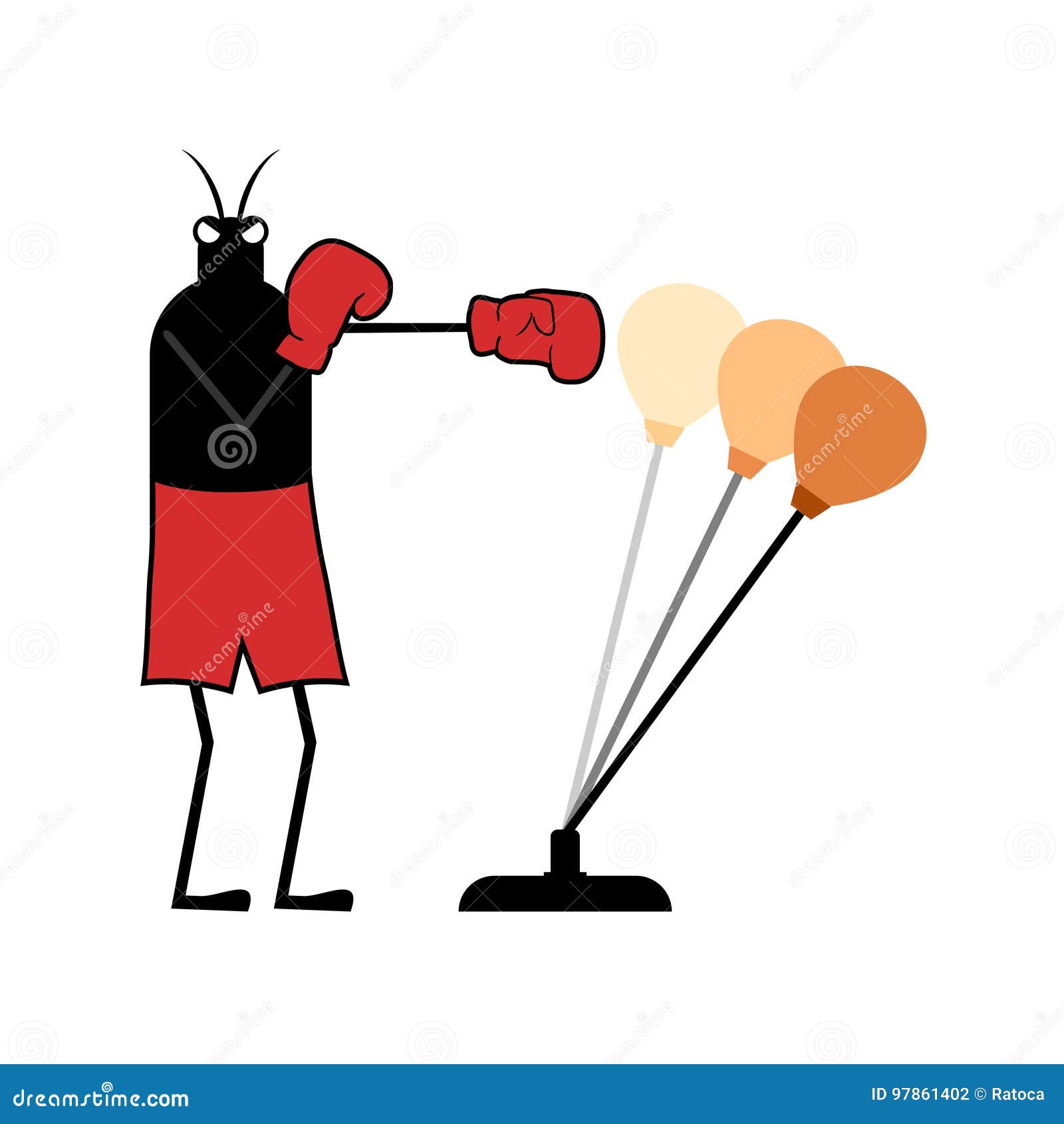 Boxer insect illustration stock vector. Illustration of sport - 97861402