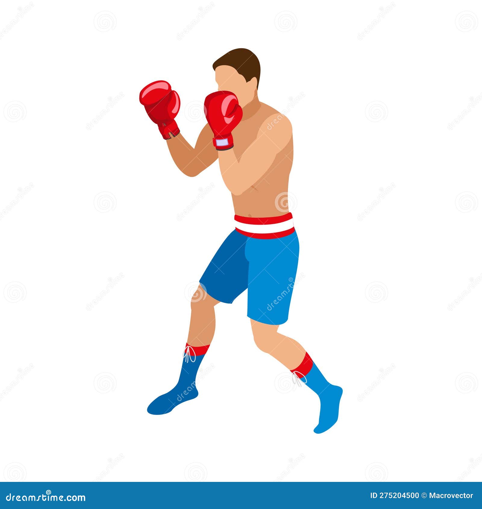 Boxer Isometric Illustration Stock Vector - Illustration of sparring ...