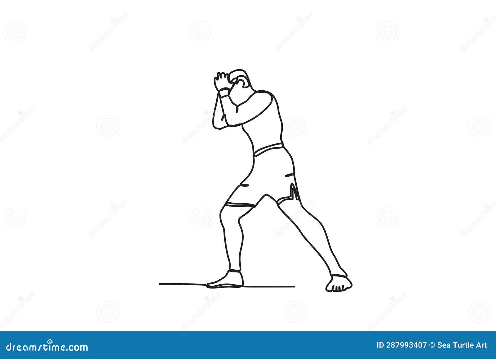 A Boxer Makes a Defensive Position Stock Vector - Illustration of ...