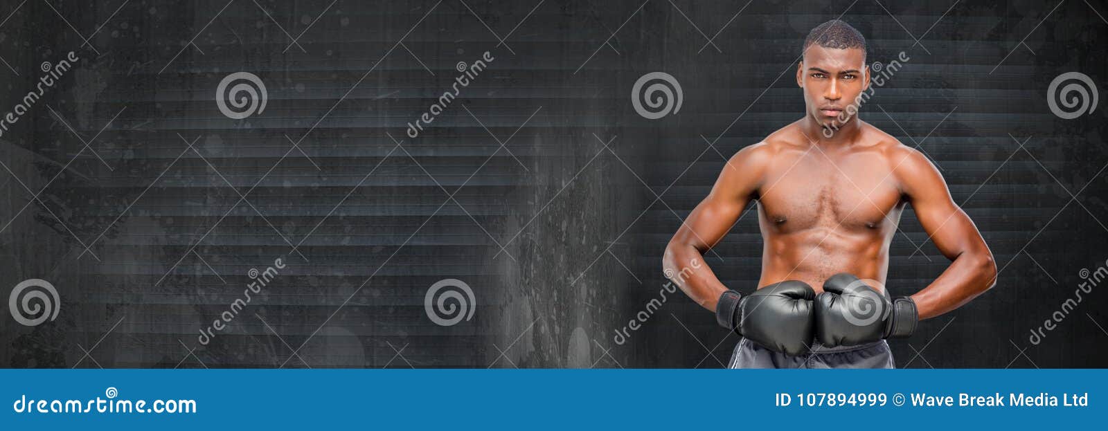 Boxer Man with Grey Grunge Background Stock Image - Image of gloves ...