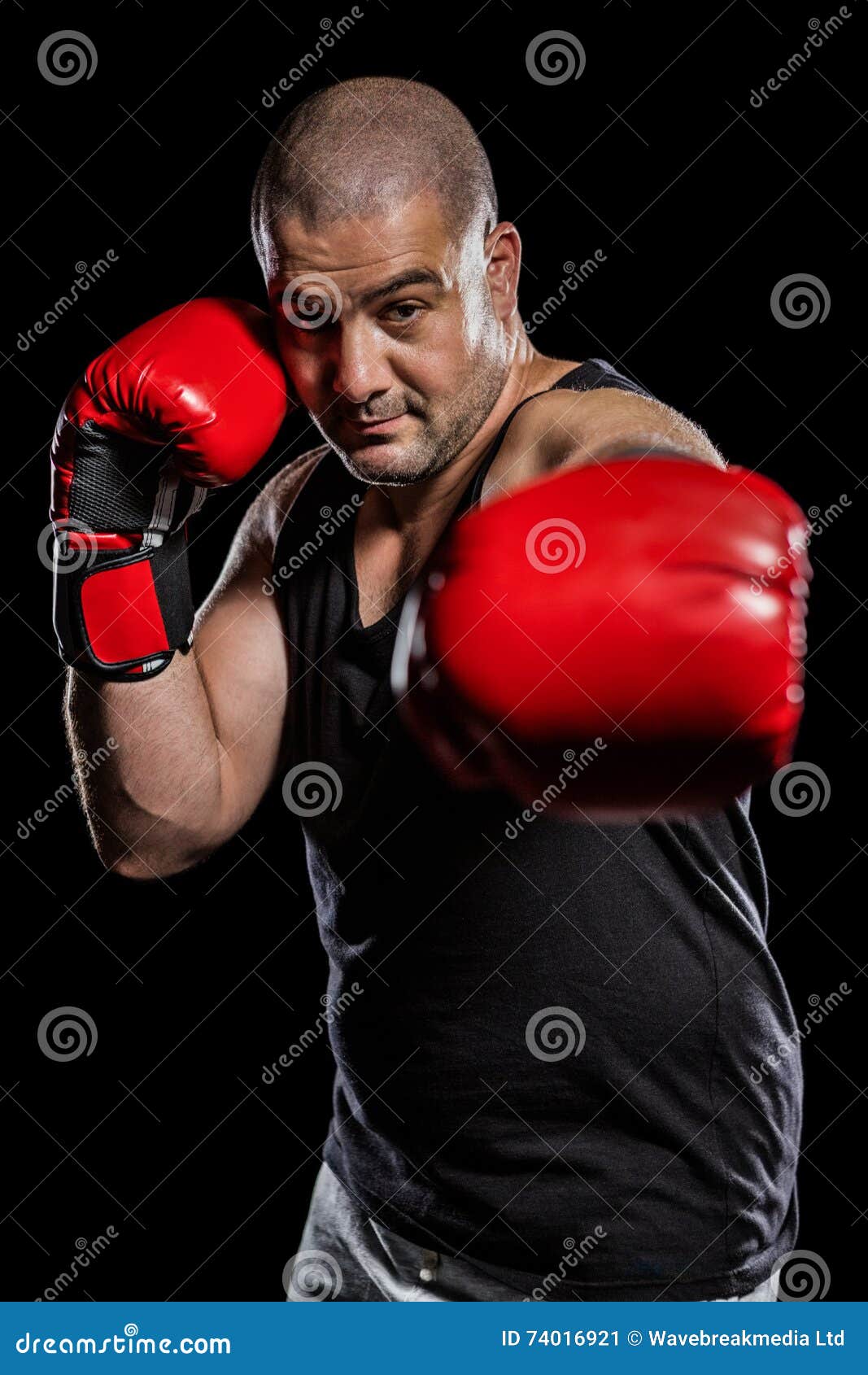 Boxer Performing Upright Stance Stock Image - Image of camera, gloves ...