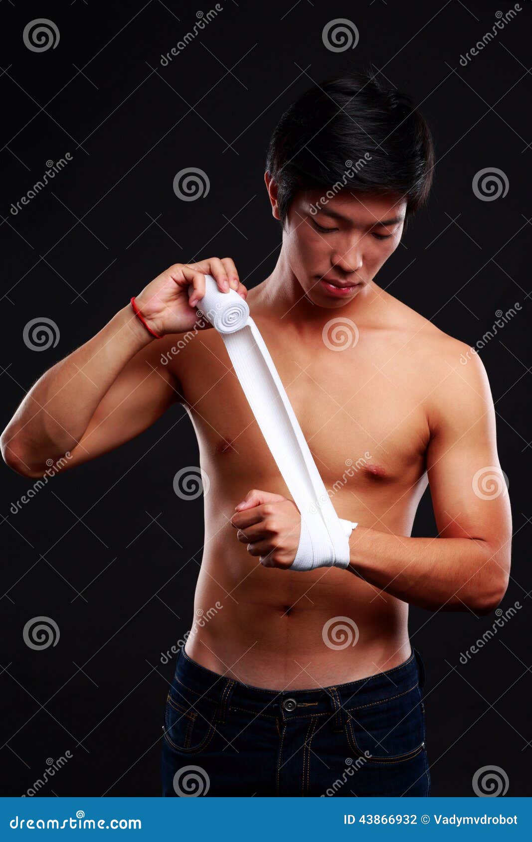 Boxer Preparing for a Fight Stock Photo - Image of adhesive, adult ...