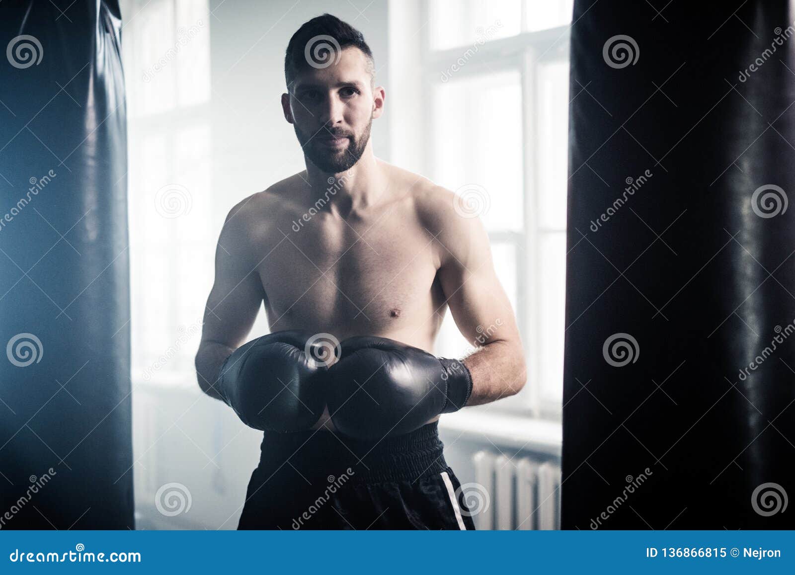 Boxer Preparing for a Hard Fight Stock Image - Image of person, fight ...