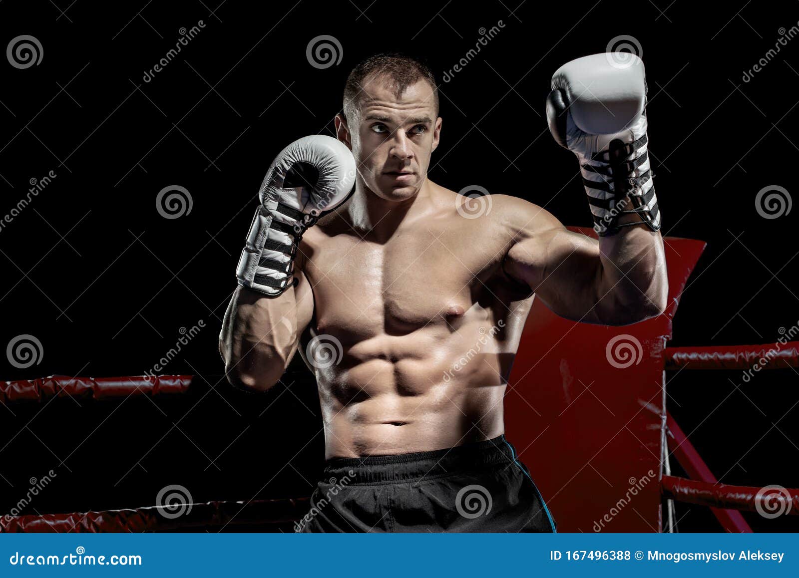Punching Boxer On Boxing Ring Stock Photo | CartoonDealer.com #79875378