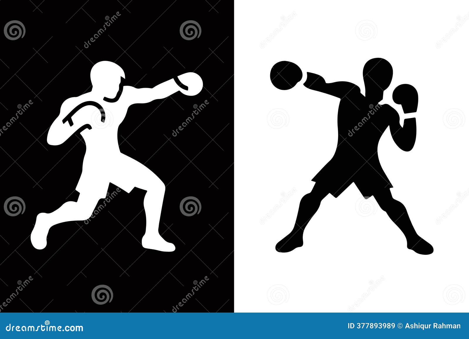 Boxer With Punching Bag Vector, Silhouettes Of Boxing | CartoonDealer ...